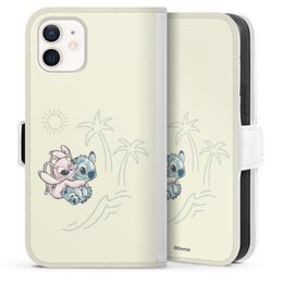 DeinDesign iPhone 12 mini Handy Klapph&uuml;lle Handyh&uuml;lle aus Kunst Leder wei&szlig; Flip Case Angel Disney Lilo & Stitch Sideflip mit Lasche