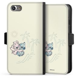 DeinDesign iPhone 8 Handy Klapph&uuml;lle Handyh&uuml;lle aus Kunst Leder schwarz Flip Case Lilo & Stitch Disney Angel Sideflip mit Lasche