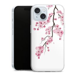 DeinDesign iPhone 15 Handy Silikon H&uuml;lle Case transparent Handyh&uuml;lle Japan Aisa Cherry Blossom Silikon Case