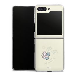 DeinDesign Galaxy Z Flip 5 Handy Hard Case Schutzh&uuml;lle transparent Smartphone Handy H&uuml;lle Lilo & Stitch Disney Angel Hard Case