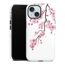 DeinDesign iPhone 15 Handy Panzer Handyh&uuml;lle robuste Outdoor H&uuml;lle Schutzh&uuml;lle matt Aisa Japan Cherry Blossom Tough Case