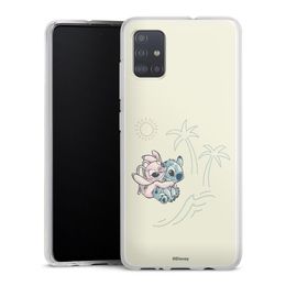 DeinDesign Galaxy A51 Handy Silikon H&uuml;lle Case transparent Handyh&uuml;lle Angel Disney Lilo & Stitch Silikon Case
