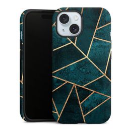 DeinDesign iPhone 15 Handy Panzer Handyh&uuml;lle robuste Outdoor H&uuml;lle Schutzh&uuml;lle matt Stone Elisabeth Fredriksson Gold & Copper Tough Case