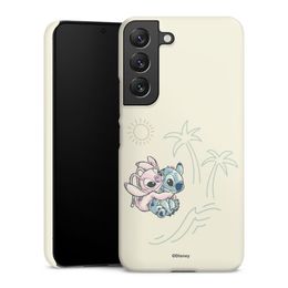 DeinDesign Galaxy S22 Handy Premium Case Smartphone Handyh&uuml;lle Schutzh&uuml;lle gl&auml;nzend Angel Disney Lilo & Stitch Premium Case