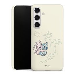 DeinDesign Galaxy S24 Handy Premium Case Smartphone Handyh&uuml;lle Schutzh&uuml;lle gl&auml;nzend Angel Disney Lilo & Stitch Premium Case