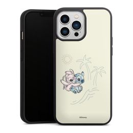 DeinDesign iPhone 13 Pro Max Handy Premium Silikon H&uuml;lle Handyh&uuml;lle schwarz Case Angel Disney Lilo & Stitch Silikon Premium Case