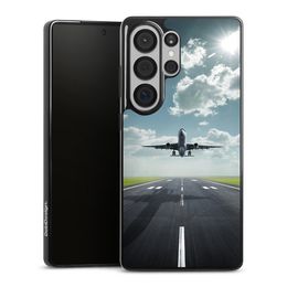 DeinDesign Galaxy S25 Ultra Handy Slim Case extra d&uuml;nn Silikon Handyh&uuml;lle schwarz H&uuml;lle Urlaub Wanderlust Airplane Silikon Slim Case