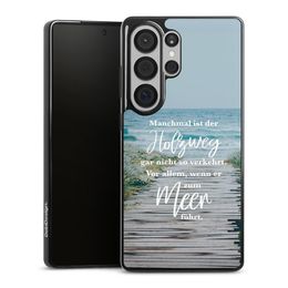 DeinDesign Galaxy S25 Ultra Handy Slim Case extra d&uuml;nn Silikon Handyh&uuml;lle schwarz H&uuml;lle Statement Beach Spruch Silikon Slim Case