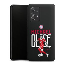 DeinDesign Galaxy A52s 5G Handy Premium Silikon H&uuml;lle Handyh&uuml;lle schwarz Case Fc Bayern M&uuml;nchen Michael Olise Official Licensed Product Silikon Premium Case