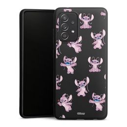 DeinDesign Galaxy A52s 5G Handy Premium Silikon H&uuml;lle Handyh&uuml;lle schwarz Case Angel Lilo & Stitch Disney Silikon Premium Case