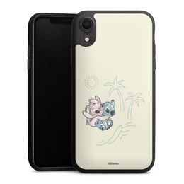DeinDesign iPhone Xr Handy Premium Silikon H&uuml;lle Handyh&uuml;lle schwarz Case Angel Disney Lilo & Stitch Silikon Premium Case
