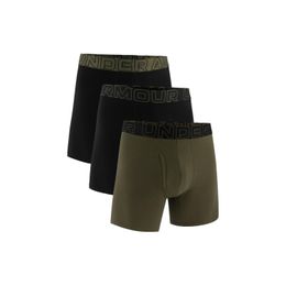 Boxershorts Under Armour "Boxershort UA PERFORMANCE COTTON - SOLID 6 IN 3PK 3er Pack", Herren, Gr. XL, bunt (schwarz, gr&uuml;n), Obermaterial: 57% Baumwolle CO. 38% Polyester PES. 5% Elasthan EL., Unterhosen