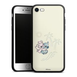 DeinDesign iPhone SE (2020) Handy Premium Silikon H&uuml;lle Handyh&uuml;lle schwarz Case Lilo & Stitch Disney Angel Silikon Premium Case