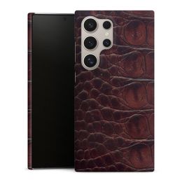 DeinDesign Galaxy S24 Ultra Handy Premium Case Smartphone Handyh&uuml;lle Schutzh&uuml;lle matt Leather Crocodile Animal Print Premium Case