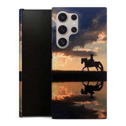 DeinDesign Galaxy S24 Ultra Handy Premium Case Smartphone Handyh&uuml;lle Schutzh&uuml;lle matt Sunset Horseback Riding Horse Premium Case