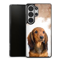 DeinDesign Galaxy S25 Ultra Handy Slim Case extra d&uuml;nn Silikon Handyh&uuml;lle schwarz H&uuml;lle Pet Dachshund Dog Silikon Slim Case