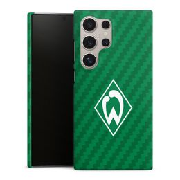 DeinDesign Galaxy S24 Ultra Handy Premium Case Smartphone Handyh&uuml;lle Schutzh&uuml;lle matt Carbon Official Licensed Product Sv Werder Bremen Premium Case