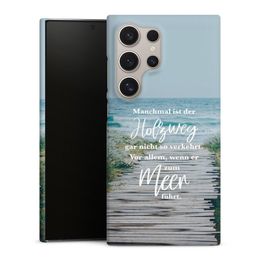 DeinDesign Galaxy S24 Ultra Handy Premium Case Smartphone Handyh&uuml;lle Schutzh&uuml;lle matt Statement Beach Spruch Premium Case