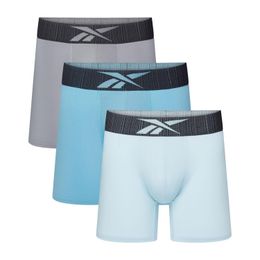 Trunk Reebok "Hegarty", Herren, Gr. XL, ice blau, warped blau, grau, Single Jersey, Obermaterial: 92% Polyester, 8% Elasthan, k&ouml;rpernah, Unterhosen, ohne Eingriff