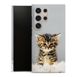 DeinDesign Galaxy S24 Ultra Handy Premium Case Smartphone Handyh&uuml;lle Schutzh&uuml;lle matt Cat Pet Feather Premium Case
