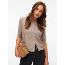 V&eacute;ro Moda Strickjacke VERO MODA "VMDOFFY 2/4 O-NECK BUTTON CARDIGAN NOOS", Herren, Gr. XS, moon rock detail:melange, Strick, Obermaterial: 94% Polyester, 3% Elasthan, 3% Nylon, meliert, regular fit normal, Rundhals, Strickb&uuml;ndchen, Strickjacken Strickjacke