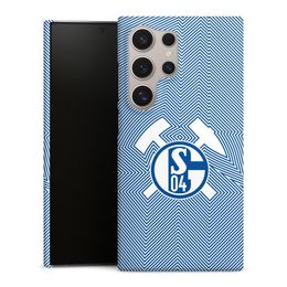 DeinDesign Galaxy S24 Ultra Handy Premium Case Smartphone Handyh&uuml;lle Schutzh&uuml;lle matt Bundesliga Stripes Fc Schalke 04 Premium Case