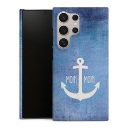 DeinDesign Galaxy S24 Ultra Handy Premium Case Smartphone Handyh&uuml;lle Schutzh&uuml;lle matt Anchor Maritim Blue Premium Case