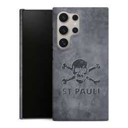 DeinDesign Galaxy S24 Ultra Handy Premium Case Smartphone Handyh&uuml;lle Schutzh&uuml;lle matt Logo Fc St. Pauli Concrete Premium Case