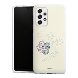 DeinDesign Galaxy A33 5G Handy Silikon H&uuml;lle Case wei&szlig; Handyh&uuml;lle Lilo & Stitch Disney Angel Silikon Case
