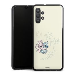 DeinDesign Galaxy A32 5G Handy Silikon H&uuml;lle Case schwarz Handyh&uuml;lle Lilo & Stitch Disney Angel
