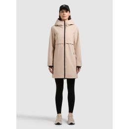 Kurzmantel Khujo "JUNE", Damen, Gr. M, soft beige, Web, 100% Polyester, regular fit h&uuml;ftlang, angesetztes B&uuml;ndchen mit Daumenl&ouml;chern, M&auml;ntel Kurzmantel