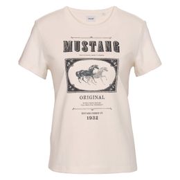 Mustang T-Shirt Style Rosewood wei&szlig; Damen XL