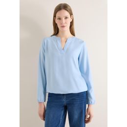 Langarmbluse Cecil, Damen, Gr. S (38), light sky blau, Stoff, 100% Viskose, unifarben, klassisch normal, Rundhals, elastischer Bund, Blusen, mit geschlitztem Rundhalsausschnitt
