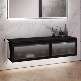 neoro n80 albus Unterschrank B: 180 cm mit 2 Ausz&uuml;gen, mit profilierter Glasfront, BN0433PG+BN0432PG+BN0409BM,