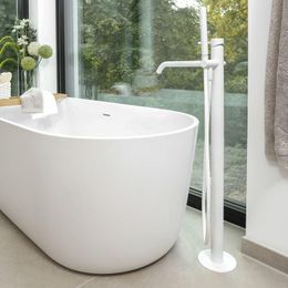 Herzbach DEEP WHITE Wannenarmatur, Bodenmontage, Einhebelmischer, 23.220700.1.07,