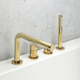 Herzbach SIRO PVD GOLD Wannenrandarmatur, Einhebelmischer, 30.120250.1.03,