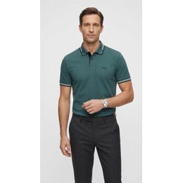 Poloshirt BOSS Green "Paul", Herren, Gr. S, open gr&uuml;n356, Jersey, Obermaterial: 92% Baumwolle, 8% Elasthan, slim fit, hoch geschlossener Ausschnitt, eingesetzt B&uuml;ndchen kontrastfarben, Shirts Poloshirt, mit Polokragen