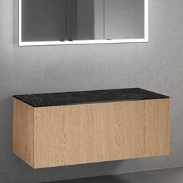 neoro n50 Unterschrank B: 120 cm mit 1 Auszug, mit glatter Eichenfront, BN0434BFO+BN0404C2,