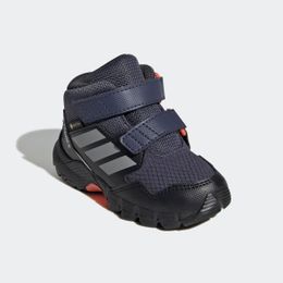 Wanderschuh adidas terrex "TERREX SKYCHASER MID GORE-TEX KIDS", M&auml;dchen, Gr. 24, shadow navy, grau three, semi impact orange, Synthetik, Textil, Schuhe Wanderschuh, wasserdicht dank Gore-Tex Membrane