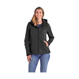 Softshelljacke Killtec "Damen Softshelljacke", Damen, Gr. 50, schwarz, Oberseite: 100% Polyester;R&uuml;ckseite: 100% Polyester, Jacken Softshelljacke, Wasserabweisende, winddichte Softshelljacke mit abnehmbarer Kapuze