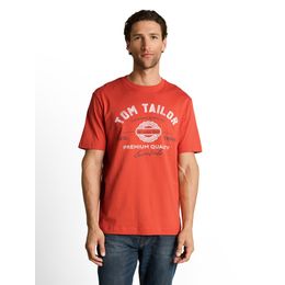 Tom Tailor T-Shirt Herren Gr&ouml;&szlig;e XL navy / orangerot / wei&szlig;