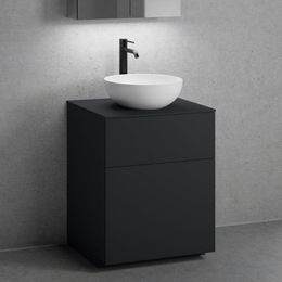 neoro n50 Unterschrank B: 60 cm mit 2 Ausz&uuml;gen, Waschtisch &Oslash; 40 cm wei&szlig; matt,, BN0064WM+BN0441BM+BN0401BM,