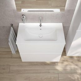 Duravit ME by Starck Waschtisch, evineo ineo5 evo Unterschrank B: 81 cm, 2 Ausz&uuml;ge, mit Griffmulde,, 233683AC00+BE0720WM,