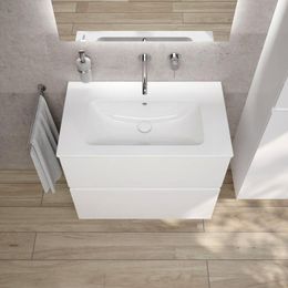 Duravit ME by Starck Waschtisch, evineo ineo5 evo Unterschrank B: 81 cm, 2 Ausz&uuml;ge, mit Griffmulde,, 233683AA60+BE0720WM,