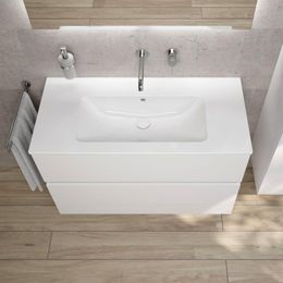 Duravit ME by Starck Waschtisch, evineo ineo5 evo Unterschrank B: 101 cm, 2 Ausz&uuml;ge, mit Griffmulde,, 233610AA60+BE0715WH,