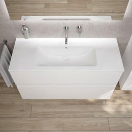 Duravit ME by Starck Waschtisch, evineo ineo5 evo Unterschrank B: 121 cm, 2 Ausz&uuml;ge, mit Griffmulde,, 233612AC60+BE0716WM,