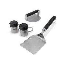Weber Smashed Burger Set, f&uuml;r Plancha, 4-teilig , Presse edelstahl/schwarz