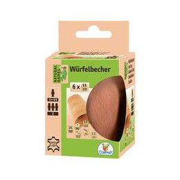 Vedes Lederw&uuml;rfelbecher mit 6 W&uuml;rfeln aus Kunststoff, H&ouml;he ca. 8,5 cm, W&uuml;rfelspiel