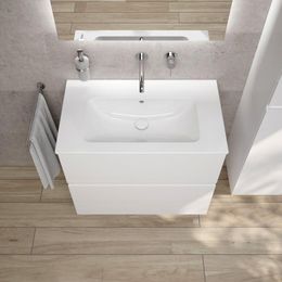 Duravit ME by Starck Waschtisch, evineo ineo5 evo Unterschrank B: 81 cm, 2 Ausz&uuml;ge, mit Griffmulde,, 233683AA60+BE0720WH,