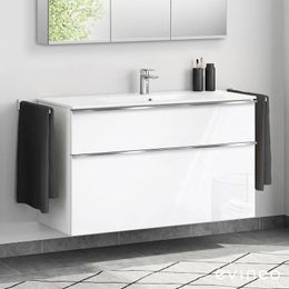 Duravit ME by Starck Waschtisch, evineo ineo4 Unterschrank B: 123 cm, 2 Ausz&uuml;ge, mit Griff,, 233612AC00+BE0268WH,